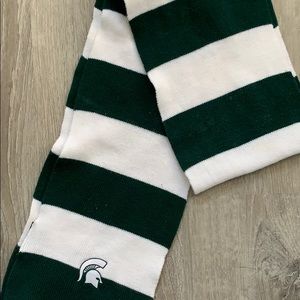 Accessories | Msu Green And White Striped Scarf | Poshmark